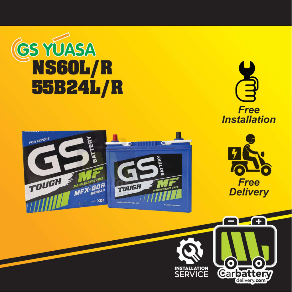 [Installation Provided] GS Yuasa MFX60 NS60L /R 55B24L /R Car Battery Bateri Kereta Original ...
