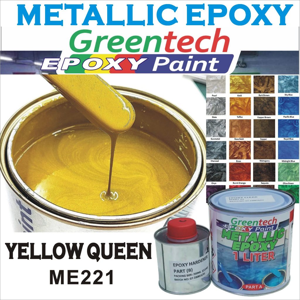 ME221 YELLOW QUEEN ( Metallic Epoxy Paint ) 1L METALLIC EPOXY FLOOR ...
