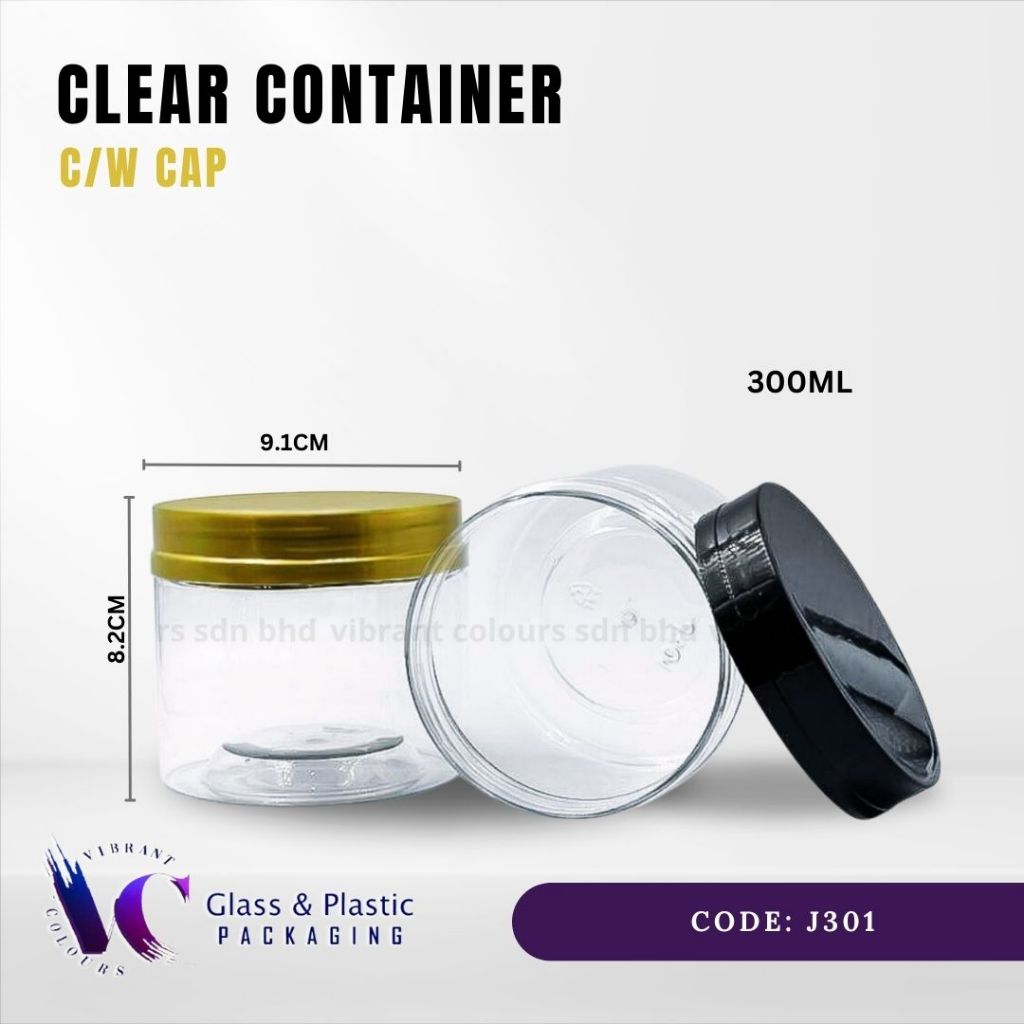 ⭐300ML/500ML PLASTIC PET CONTAINER/ BALANG BISKUT/ BALANG || J301/J302 ...
