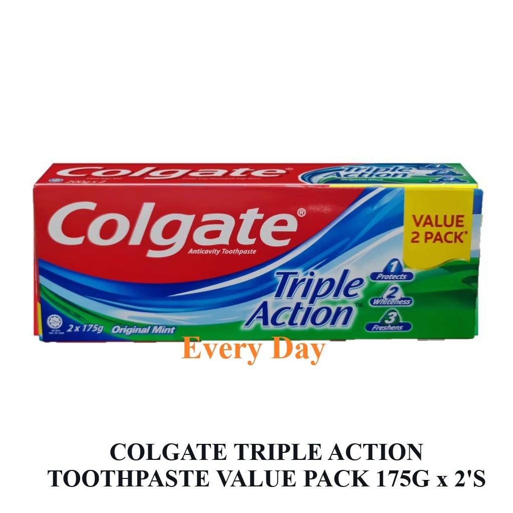 COLGATE TRIPLE ACTION TOOTHPASTE VALUE PACK 175G x 2'S (EXP 2026 ...