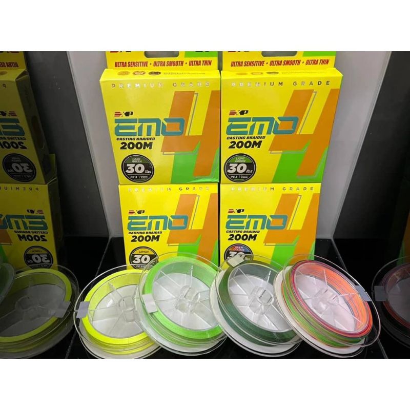 EXP EMO 4X 200m Casting Braided Fishing Line PE Multifilament Durable 4 ...