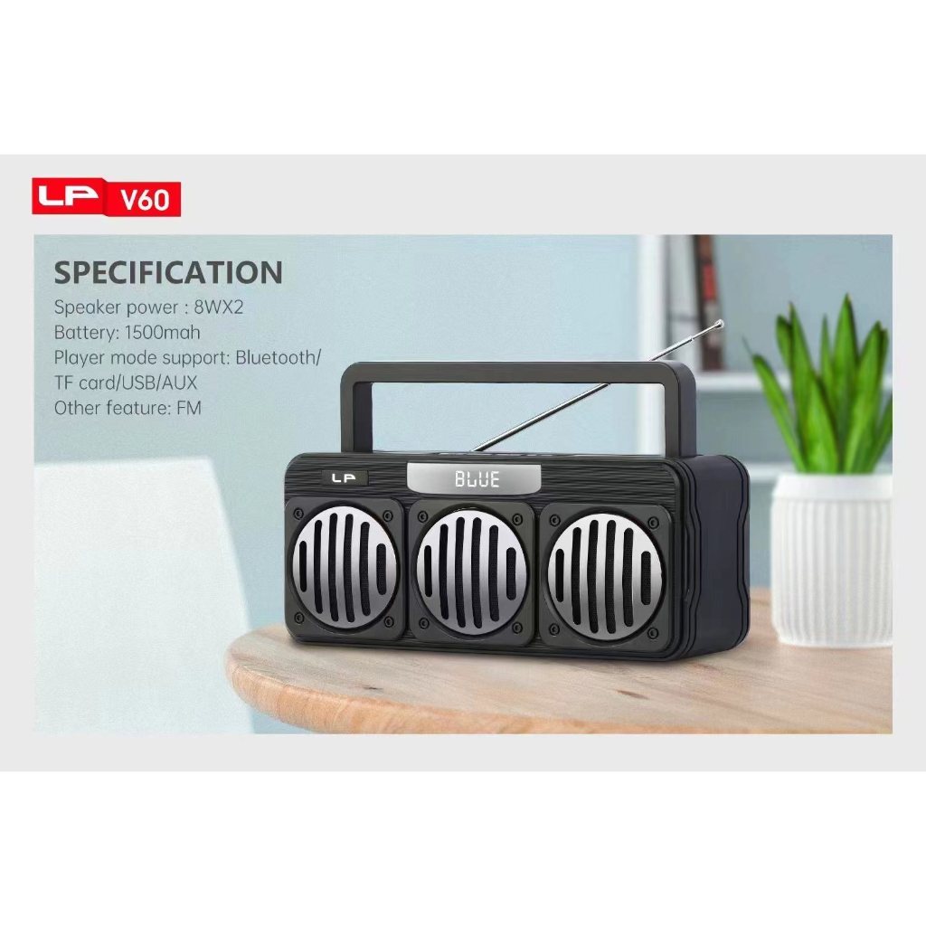 LP-V60 TWS Wireless Bluetooth V5.1 Portable Speaker / Super Bass / FM ...