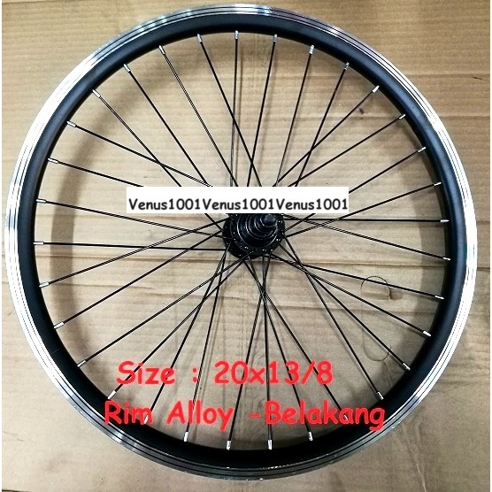 Rim Alloy 20x13/8 untuk basikal fixie , basikal lipat dan juga basikal ...