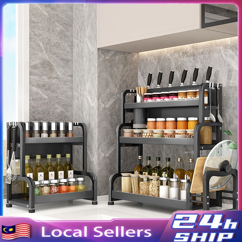 Multifunctional kitchen spice rack stainless steel storage rack ...