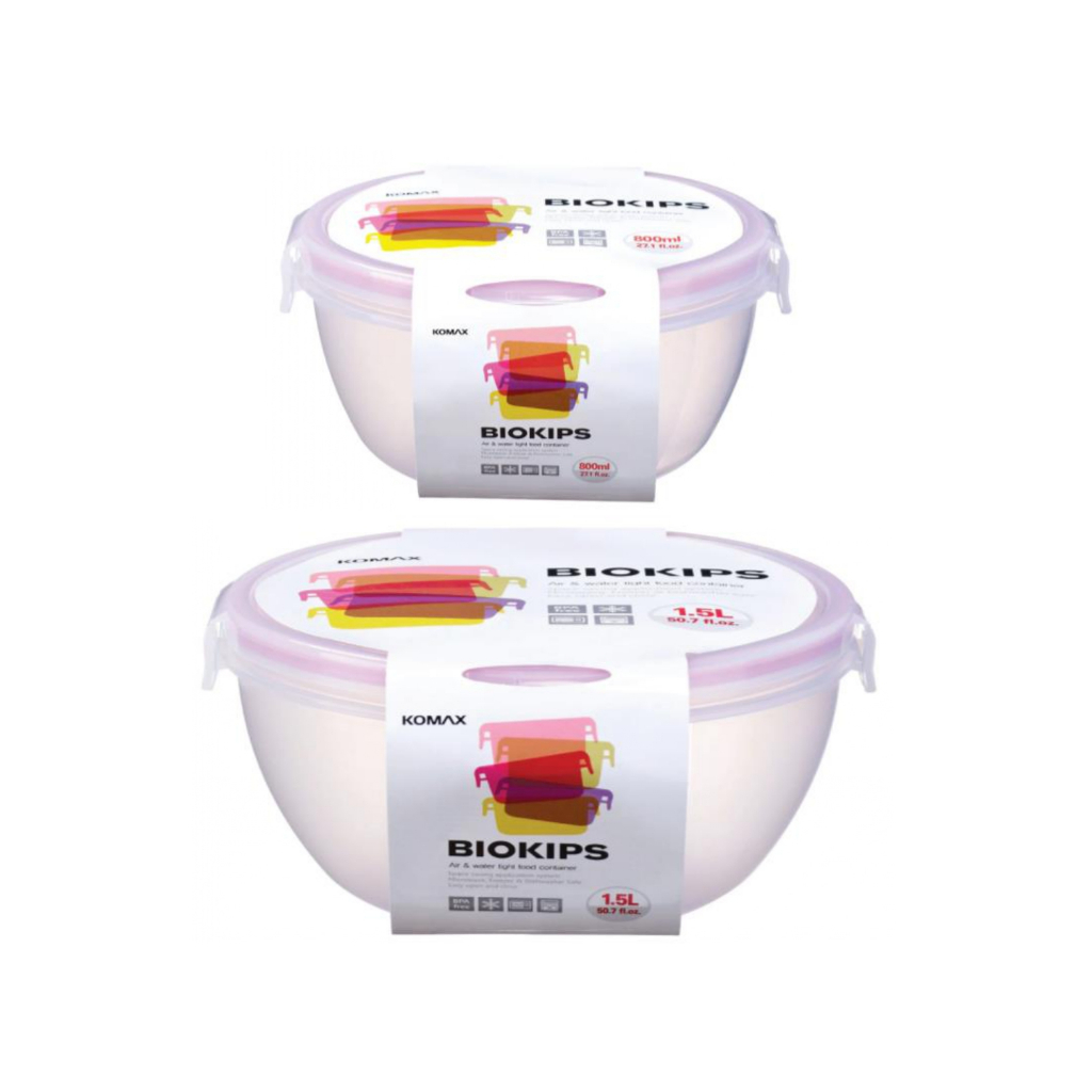 KOMAX Biokips Food Container Round Set - 800ml + 1.5L | Shopee Malaysia