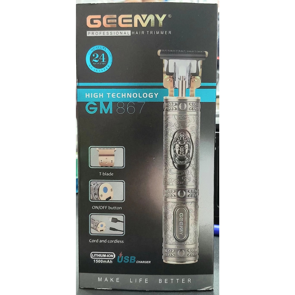 💯 Original Geemy GM-867 High Technology Professional Hair Trimmer ...