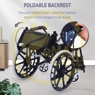 Big Wheel Wheelchair Self Push Wheel Chair Elderly LightWeight Foldable ...