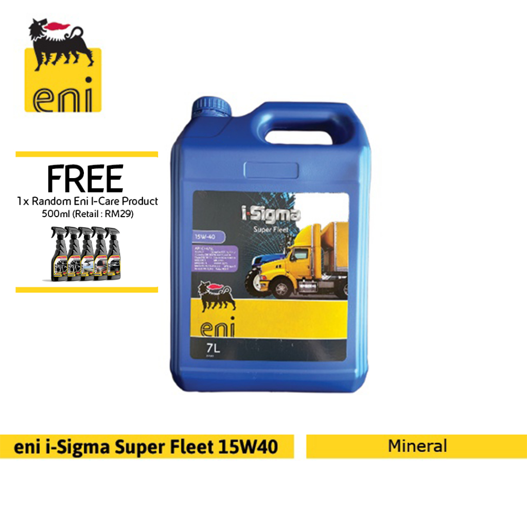 ENI i-Sigma Super Fleet 15W40 Mineral Diesel Engine Lubricants (7L ...