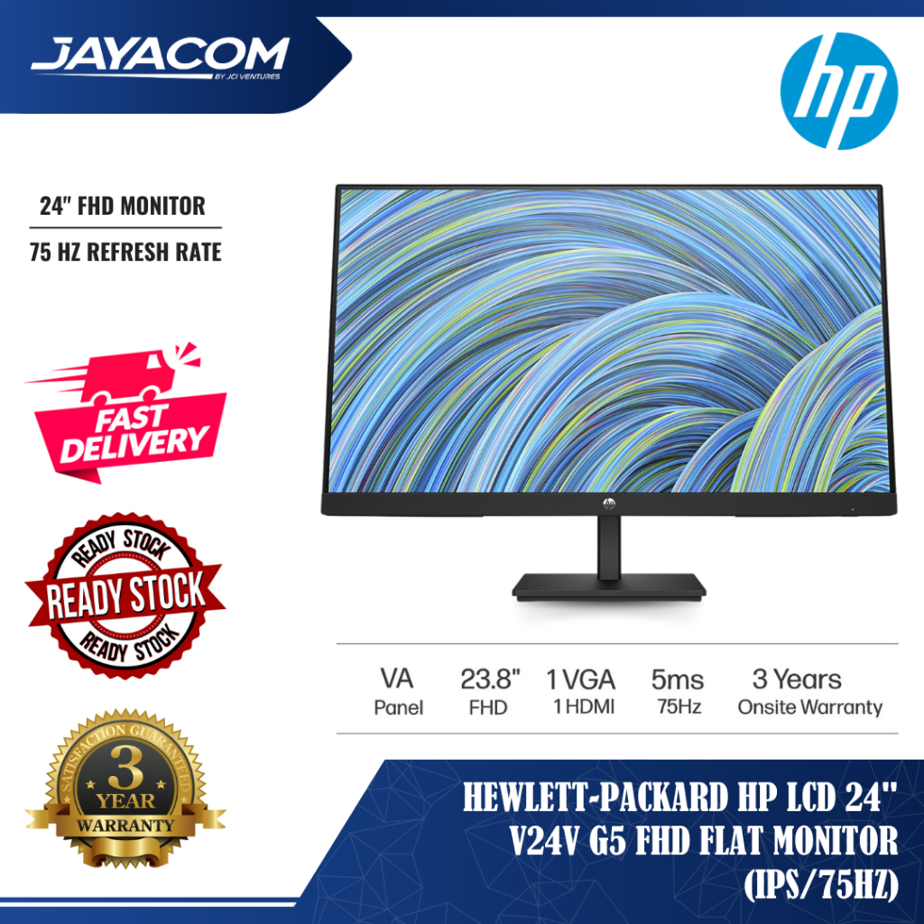 HP V24V G5 24-inch LCD FHD Flat Monitor (IPS / 75Hz) | Shopee Malaysia