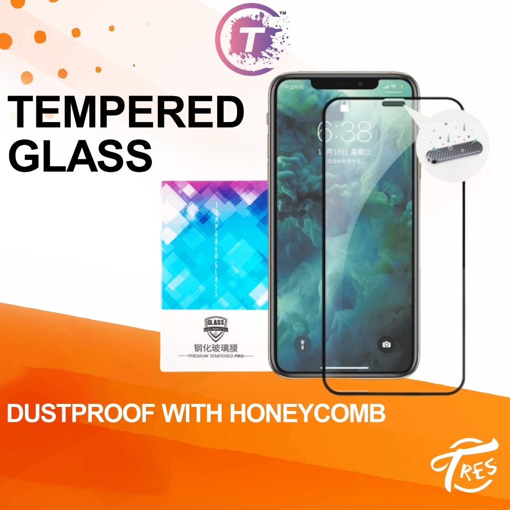 Tresgadget Honeycomb Dust Proof Glass for Phone 14/14 Plus/14 Pro/14 ...
