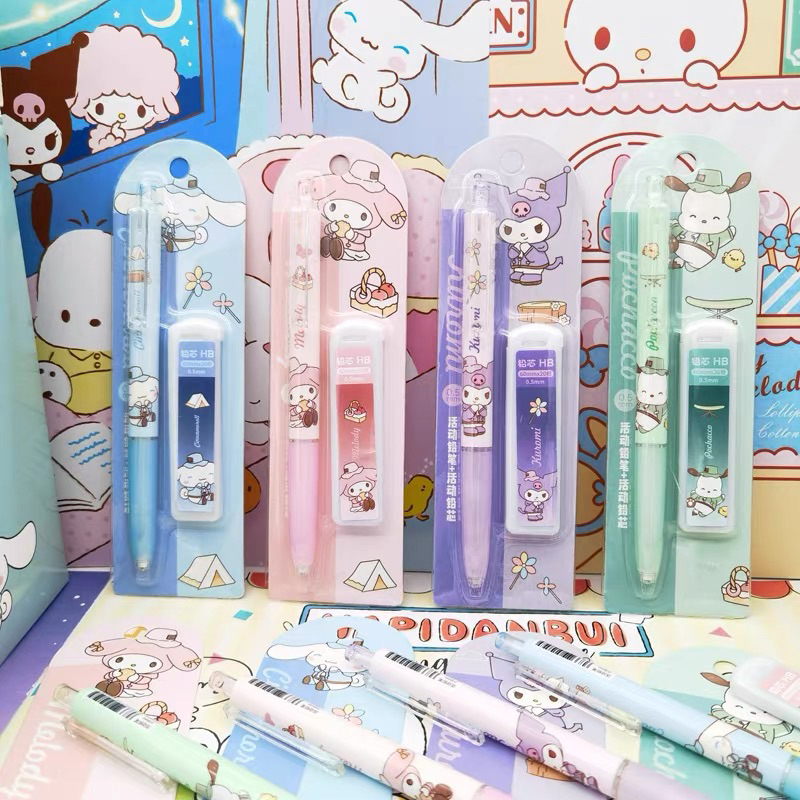 Sanrio Mechanical Pencil 0.5 Kuromi My Melody Pochacco Cinnamoroll Free ...