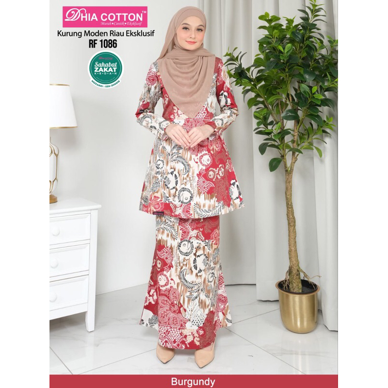 [New] Baju Kurung Moden Riau Exclusive Dhia Cotton, Raya 2024 Sedondon ...