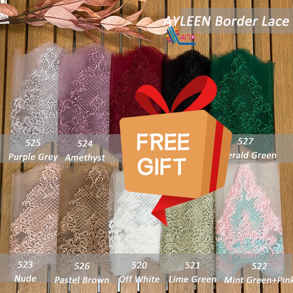 【Pilih Lace 2】1.5m Premium Border Lace Sulam Kerawang New Design Utk ...
