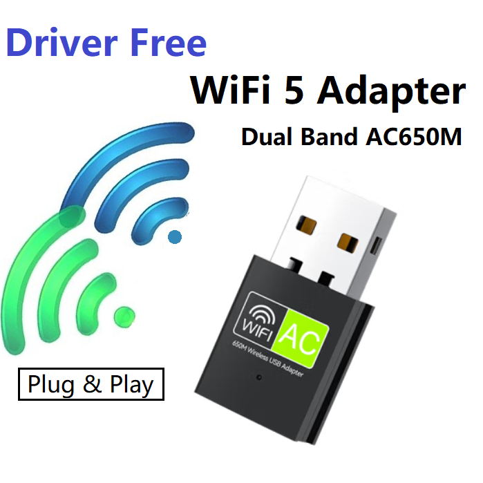 650mbps Dual Band Mini 11AC USB Wireless WiFi Adapter WiFi 5 for ...