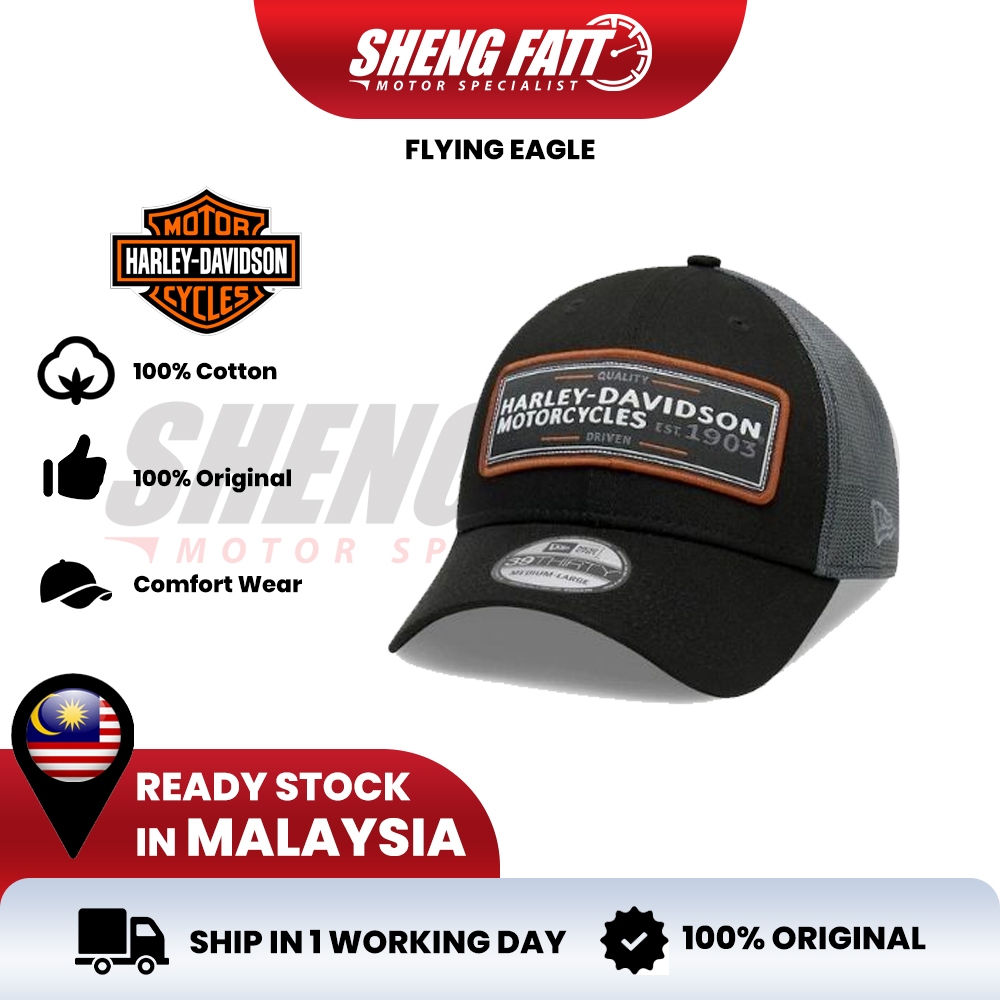 Harley Davidson Men's Flying Eagle 39THIRTY Cap 99409-20VM | Shopee ...