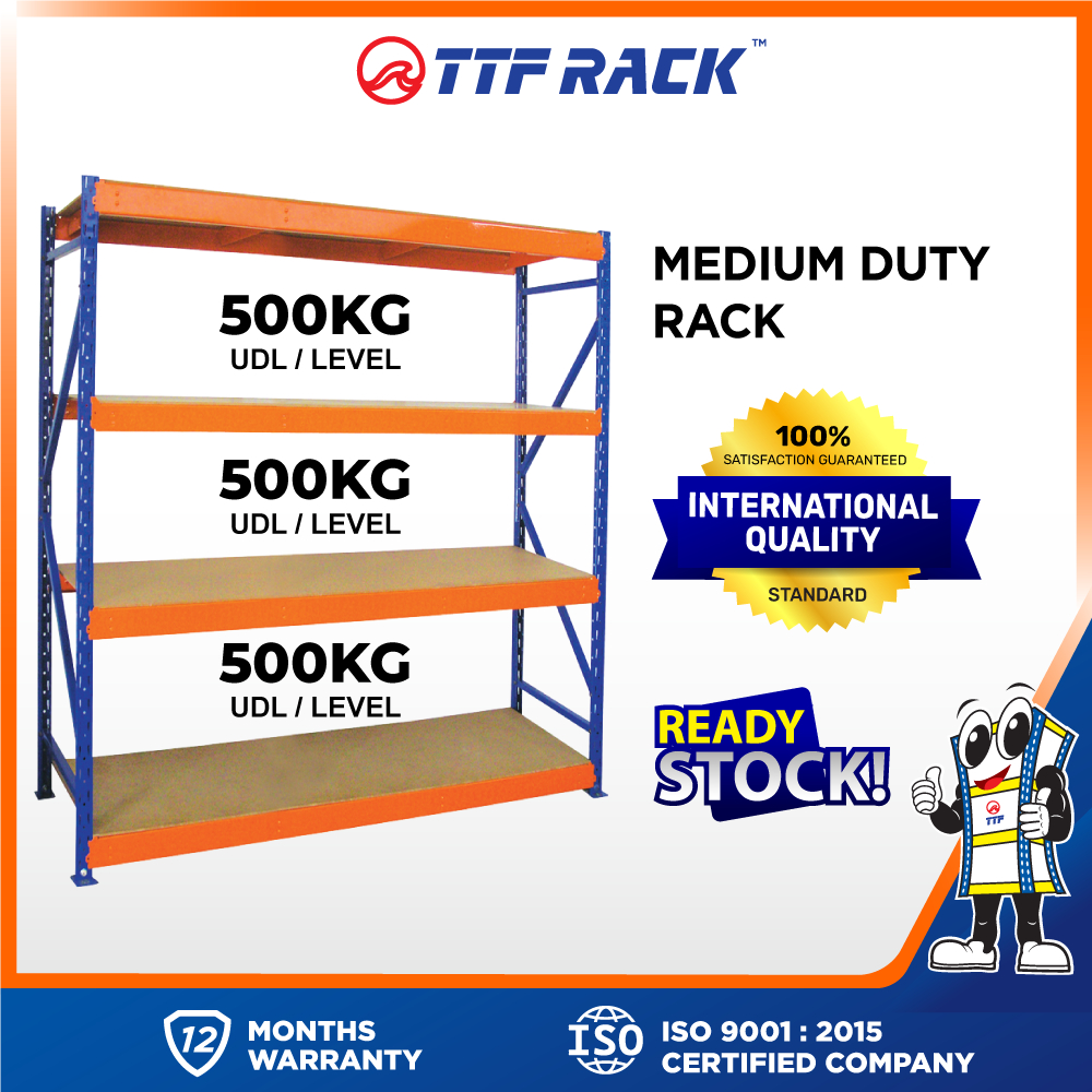 TTF Rack™️ (IHB) Ideal Longspan Shelving Rack (H)150-210cm 12mm HDF ...
