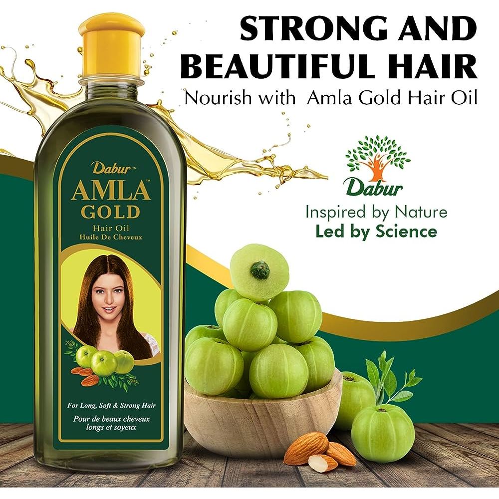 Dabur amla gold hair oil | with amla, almond & henna 240ml | Shopee ...