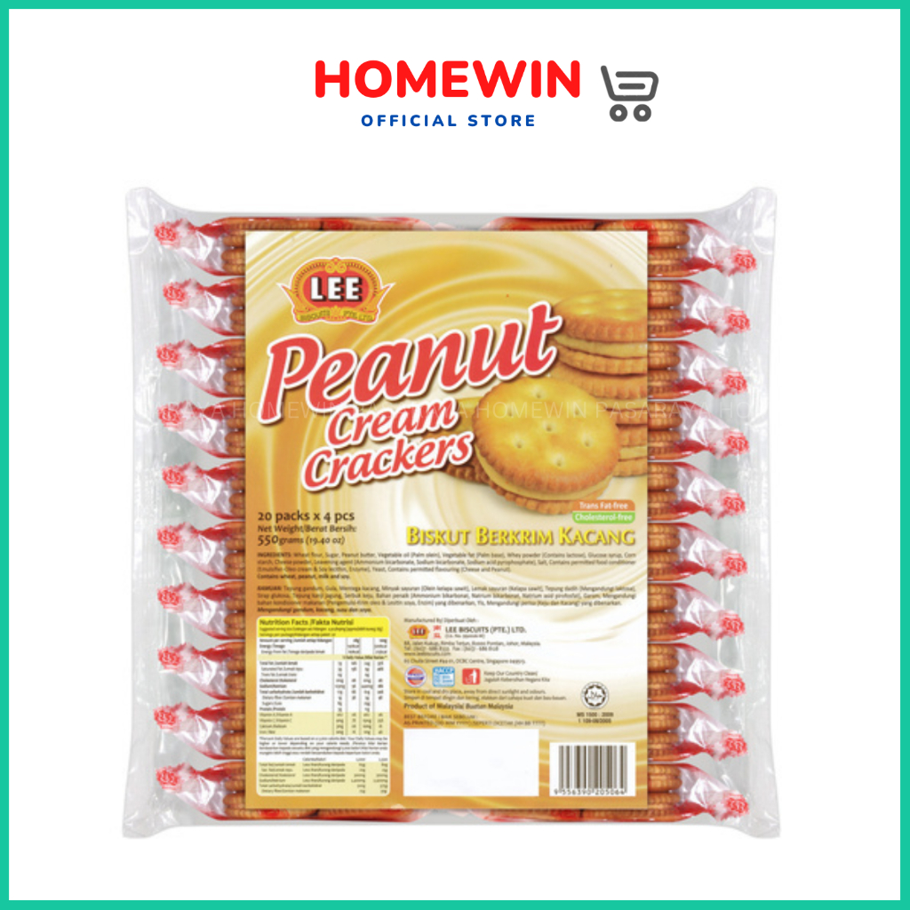 Lee Biscuits Peanut Cream Crackers (27.5g x 20 Packs) | Shopee Malaysia