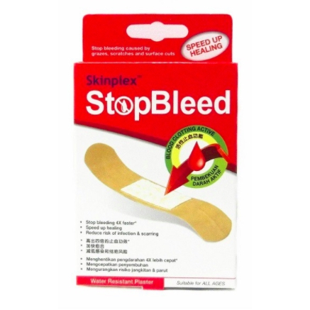 Skinplex Stop Bleed Water Resistant Plaster 5s Extra 5s (total 10pcs ...