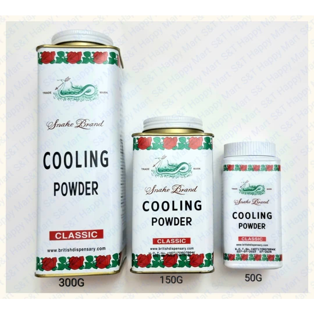 Snake Brand Classic Prickly Heat Cooling Powder 50g,150g,300g | Shopee ...
