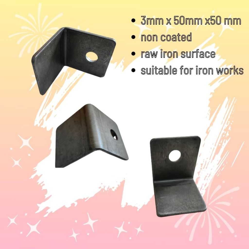L Angle Bracket 3mm x 50mm/ Raw Iron Angle Bracket / Iron Bracket /Non ...