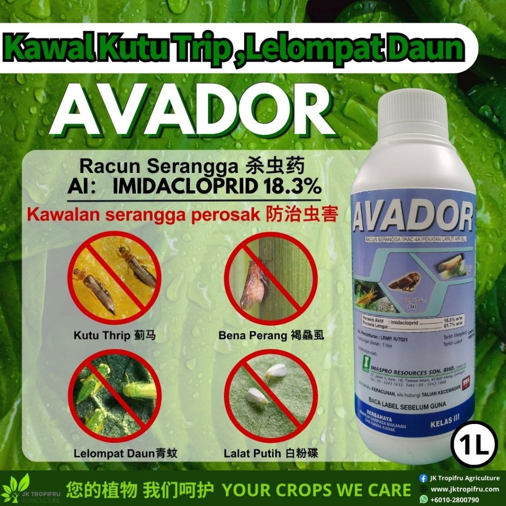 【Kawal Kutu Trip ,Lelompat Daun】Avador(1L) Imidacloprid 18.3% Racun ...