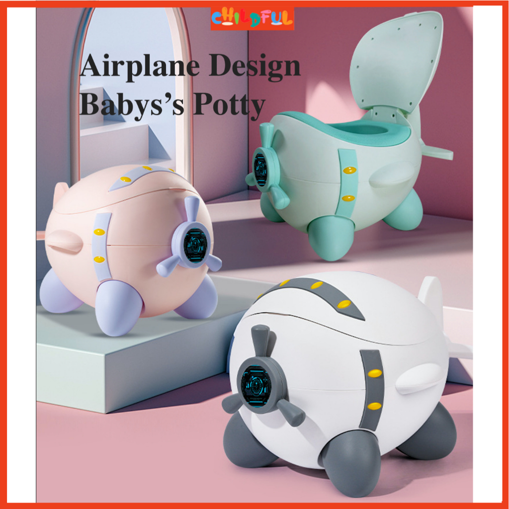CHILDFUL Aeroplane Potty Training Toilet Seat Children Potty Portable ...