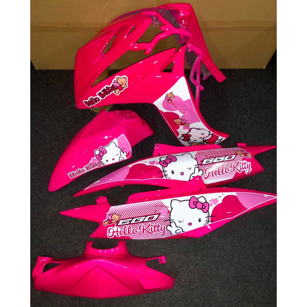COVERSET MOTOR YAMAHA EGO S/ EGO S FI HELLO KITTY PINK DESIGN | Shopee ...
