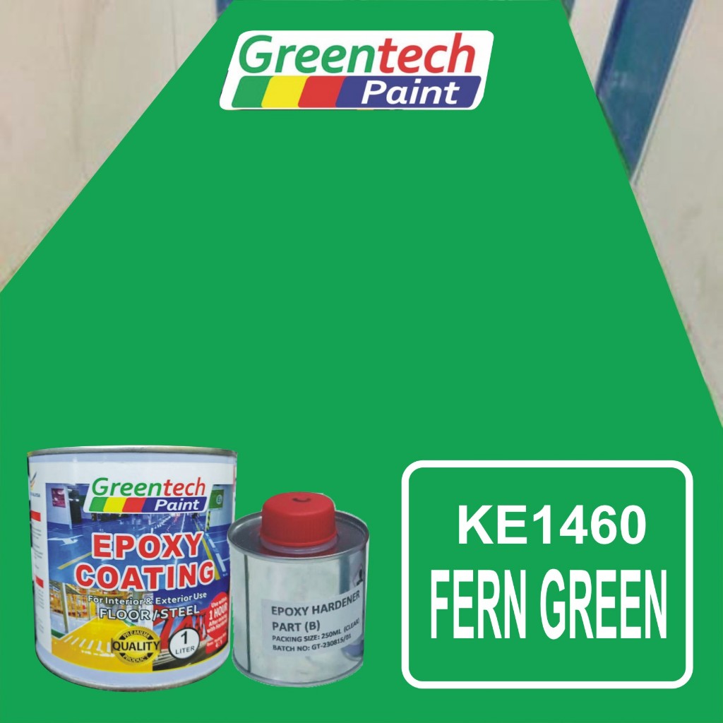(FERN GREEN KE1460) 5L Epoxy Paint GREENTECH PAINT ( 4L Colour + 1L ...