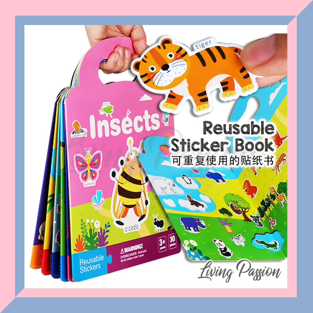 Reusable Sticker Book Bubble Jelly Stickers Children Kids Fun Learning ...