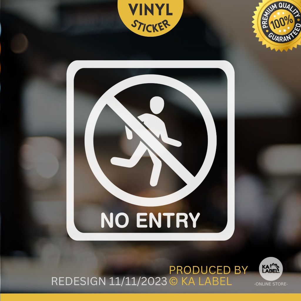 (Ready Stock) No Entry Sticker Home / Office / Shop Vinyl Sticker (Die ...