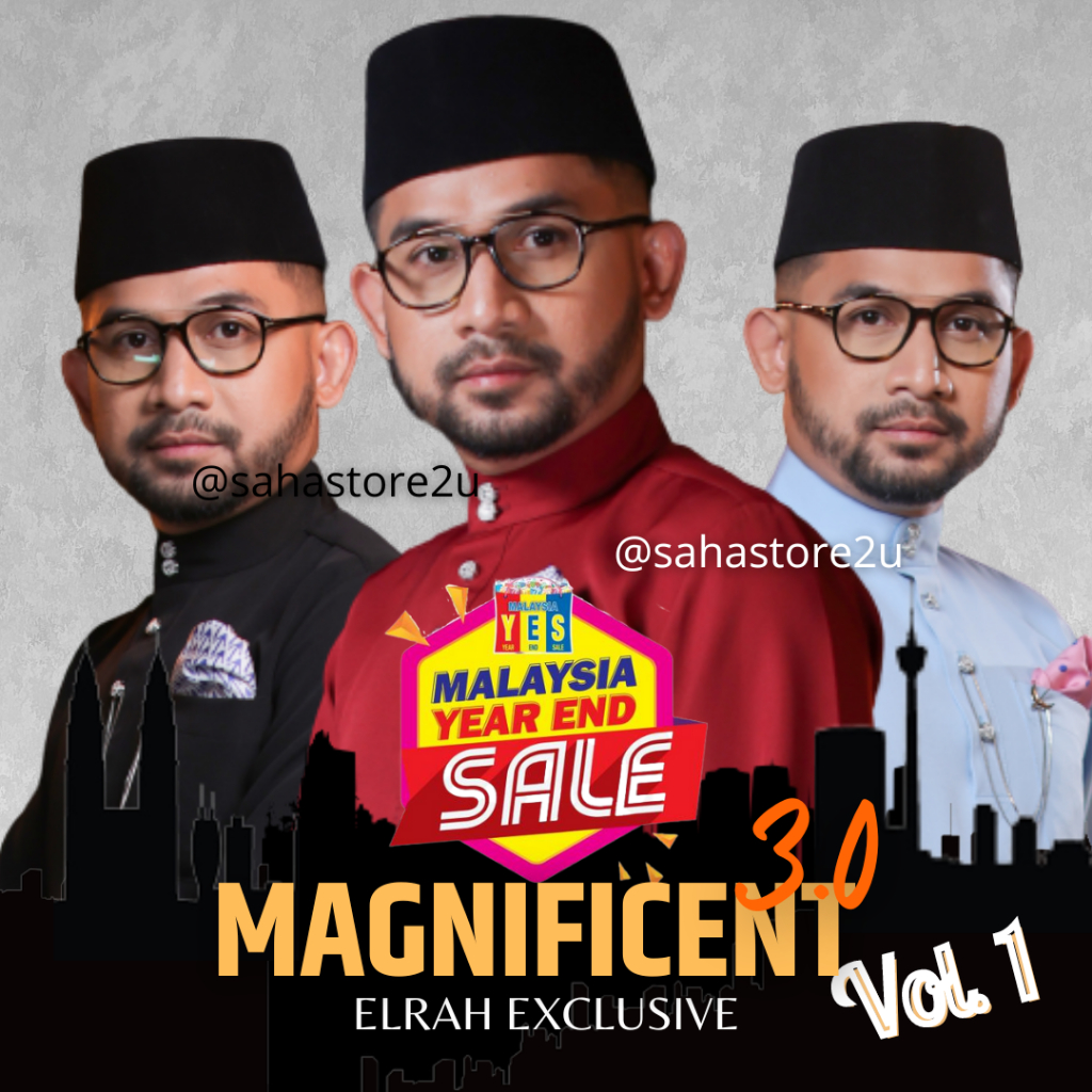 Baju Melayu Magnificent 3.0 Vol1 Elrah Exclusive BAJU RAYA Maroon Black ...