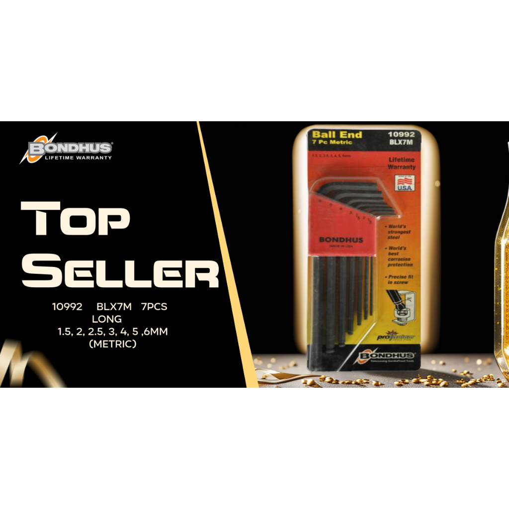 【Ready Stock】Bondhus 10992 【USA🇺🇸 】Set of 7 Allen Key, sizes 1.5-6mm ...