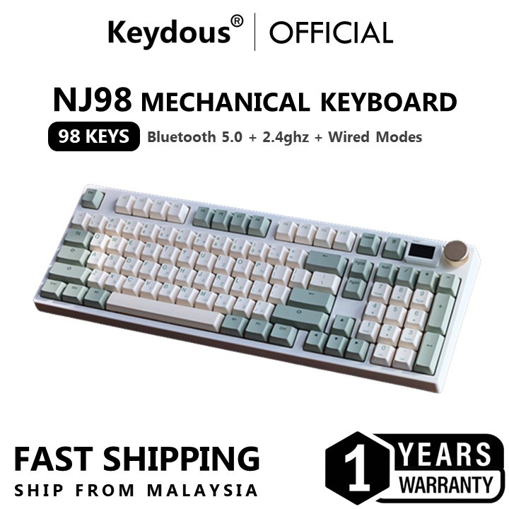 KEYDOUS MY NJ98 Pale Green RGB Mechanical Keyboard With Magnetic Screen ...