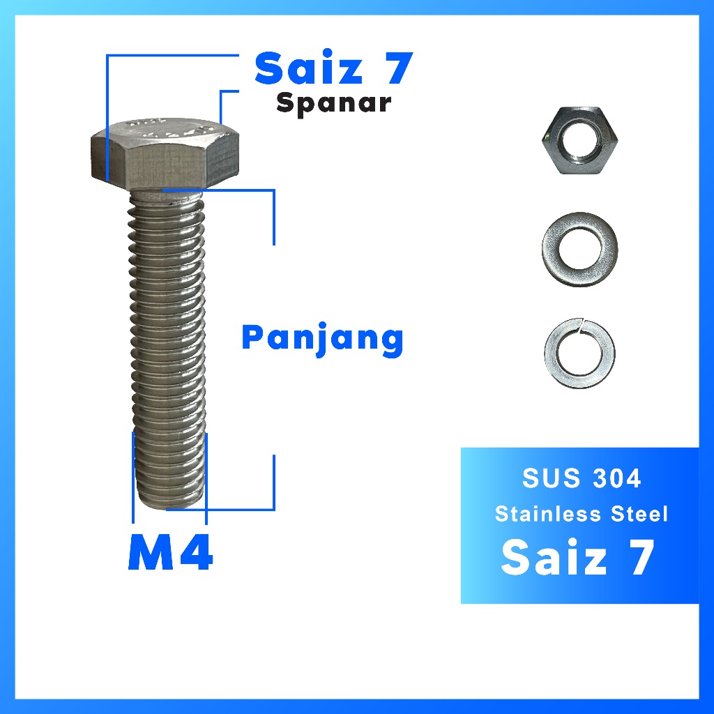 M4 Hexagon Bolt and Nut/Skru/Screw | Shopee Malaysia