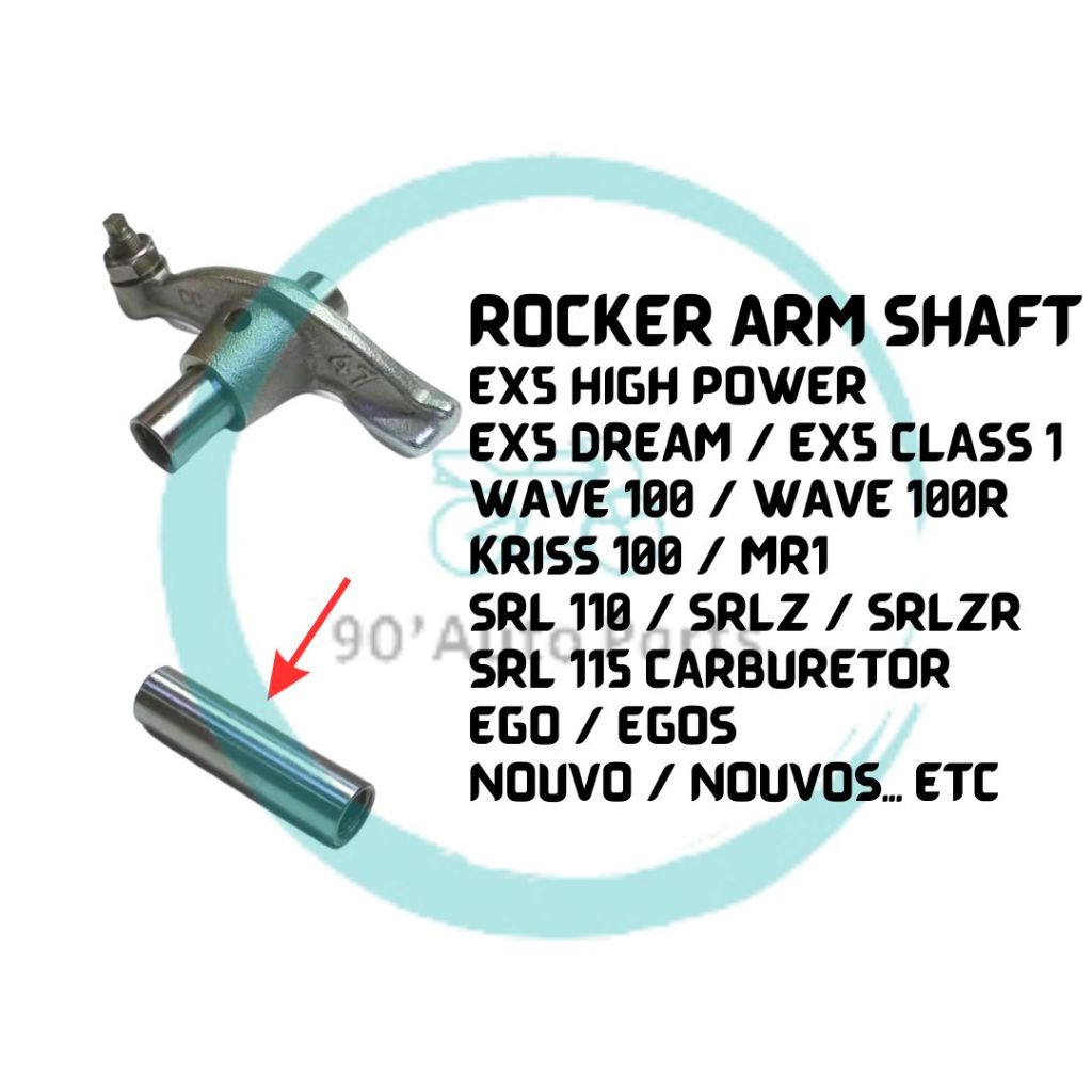 ROCKER ARM SHAFT ROCKER ARM PIN EX5 DREAM WAVE 100 WAVE 100R KRISS 100 ...