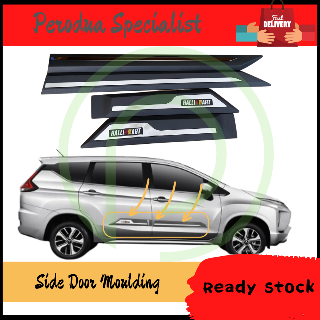 MITSUBISHI Xpander Side Door Moulding Door Cladding Moulding Trim Guard ...