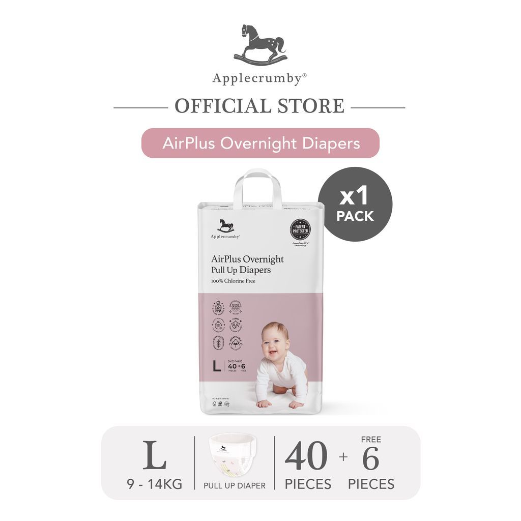 Applecrumby Chlorine Free Airplus Overnight Tape Diapers / Pull Up ...