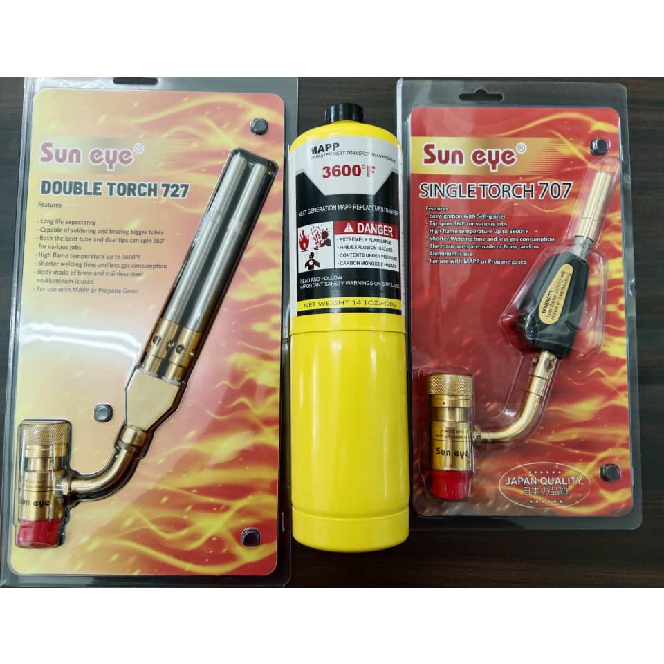 MAPP GAS & SINGLE TORCH & DOUBLE TORCH WELDING TORCH BRAZING SOLDERING ...