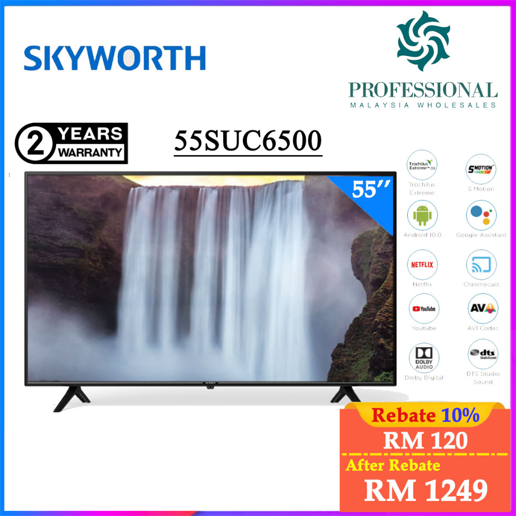 【LOWEST PRICE】SKYWORTH 32/43/50/55/65/70/75 INCH 4K ANDROID UHD LED TV - STE6600 SUC6500/SUE7600 ...