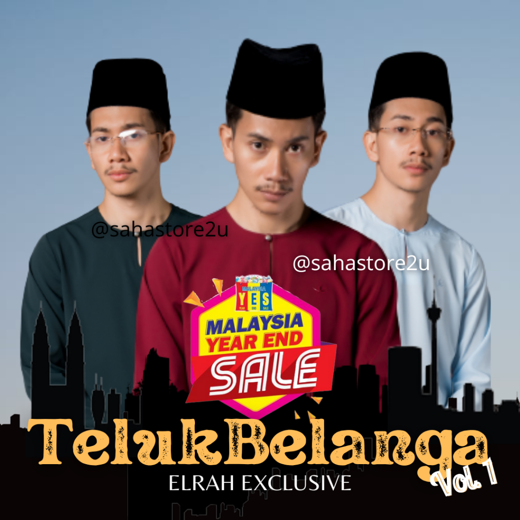 Baju Melayu Teluk Belanga Johor Elrah Exclusive BAJU RAYA Maroon Black ...