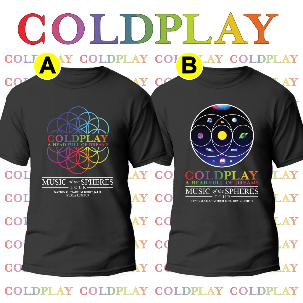 Coldplay tshirt Music Of The Spheres World Tour, National Stadium Bukit ...