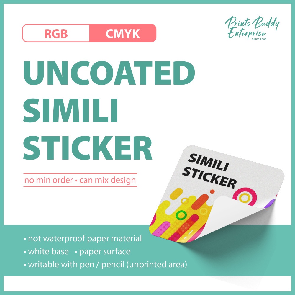 [Print-Own-Design] Simili Sticker with Kiss-Cut / Die-Cut (Sticker ...