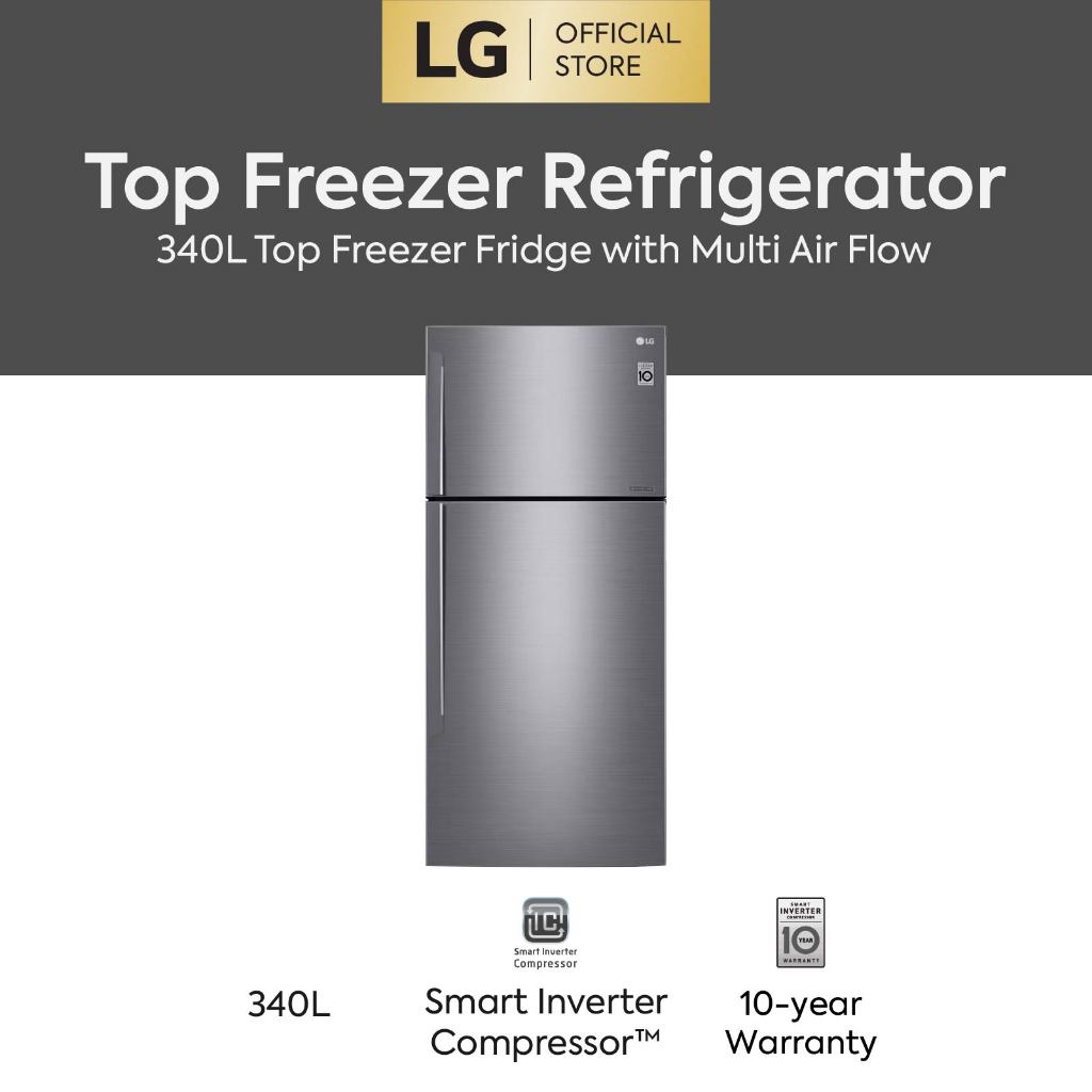 340L Top Freezer Fridge in Dark Graphite Steel | Shopee Malaysia