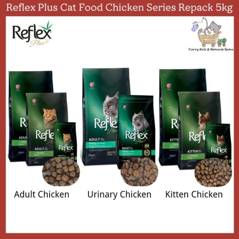 Reflex Plus Chicken Series Repack 5kg Chicken, Urinary, Kitten, Lamb ...