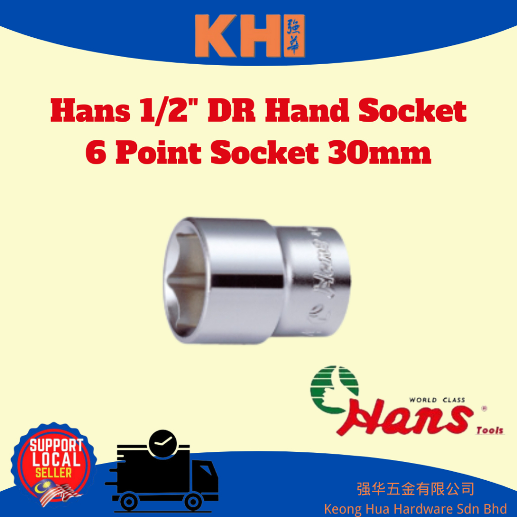 Hans 30mm 4400M/A- 1/2″ DR Hand Socket 6 Point Socket | Shopee Malaysia