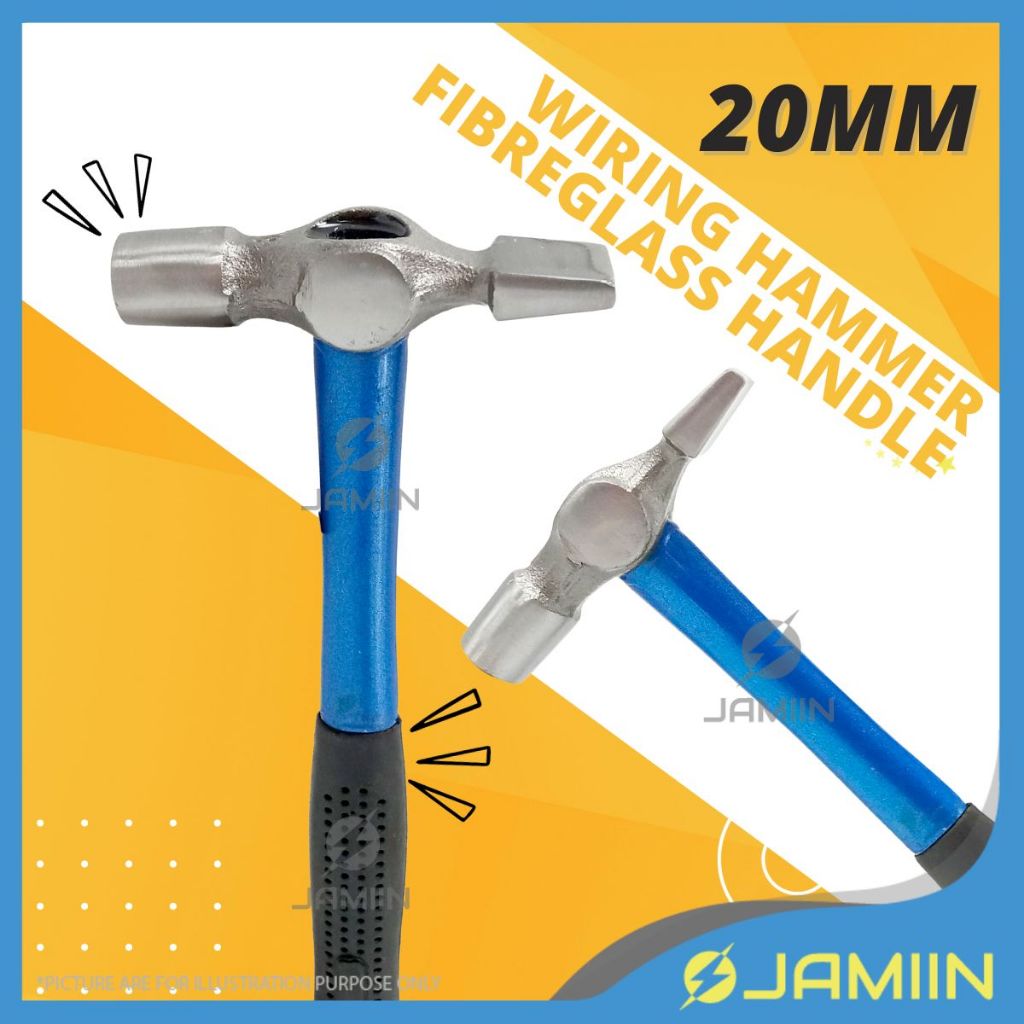20MM Wiring Hammer With Fibreglass Handle Cross Pein Finishing ...