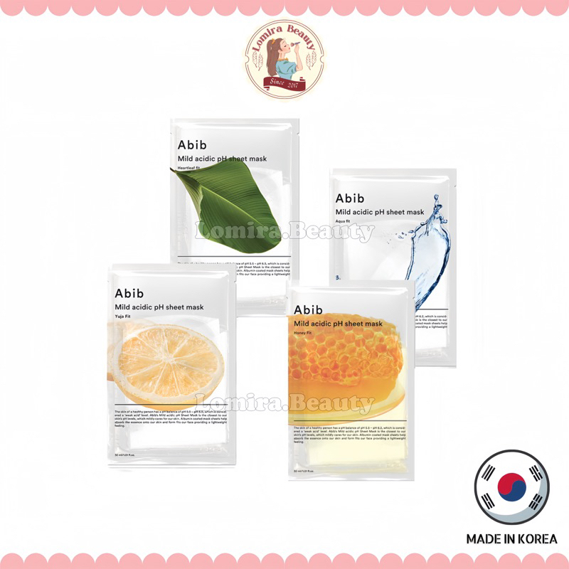 Abib Mild Acidic PH Sheet Mask (10 Pcs) •Abib Heartleaf｜Abib Yuja｜Abib Honey｜Abib Aqua｜Abib ...