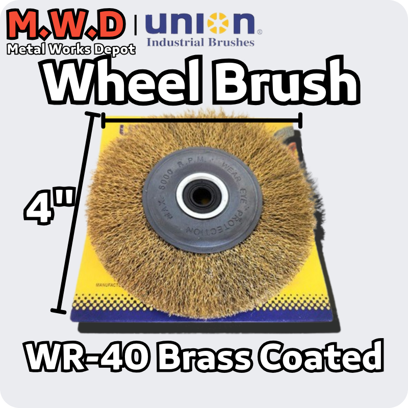 UNION 4" Industrial Wheel Brush Brass Coated Steel Wire Brush Grinding ...