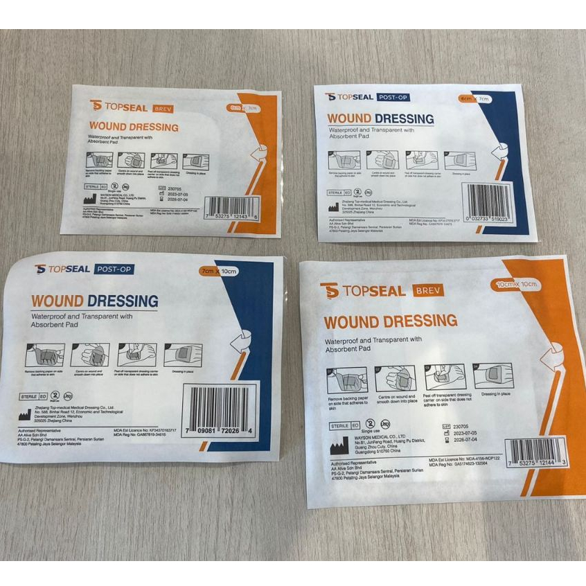 TOPSEAL WATERPROOF WOUND DRESSING (6CM X 7CM 100S) (7CM X 10CM 50S) (10CM X 10CM 50S) | Shopee ...